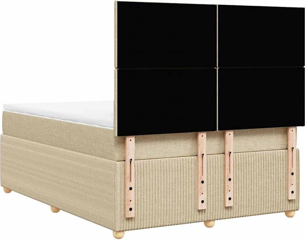 Box spring postel s matrací krémová 140x200 cm textil 3292077