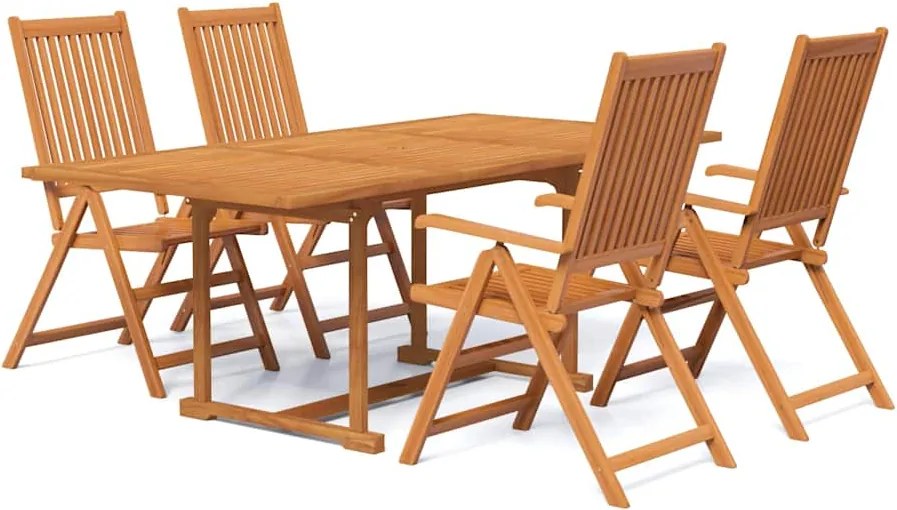 5dílný zahradní jídelní set masivní akáciové dřevo 150-200 cm 3079637