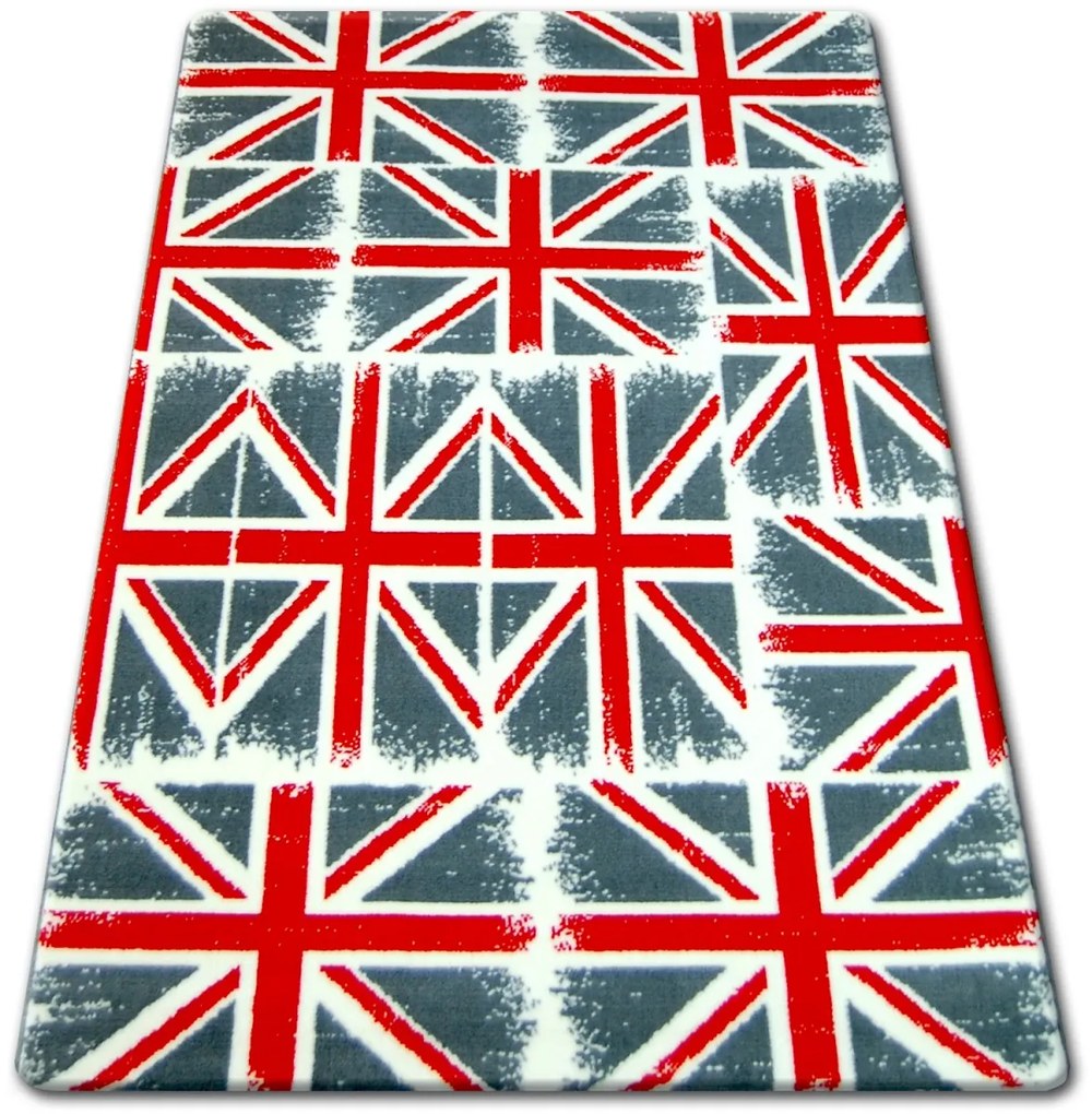 Kusový 3D koberec Flash Flag šedý 120x170