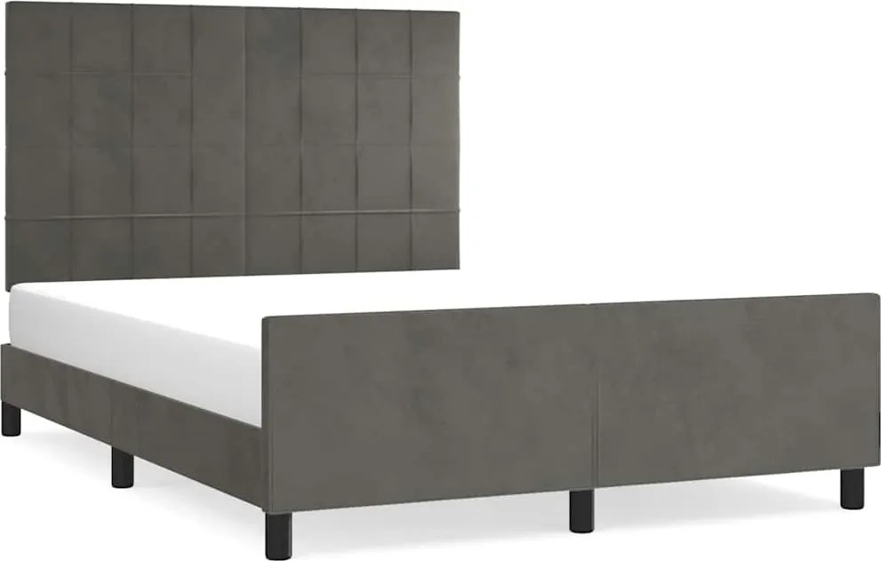 Rám postele bez matrace tmavě šedý 140 x 190 cm samet 3125752