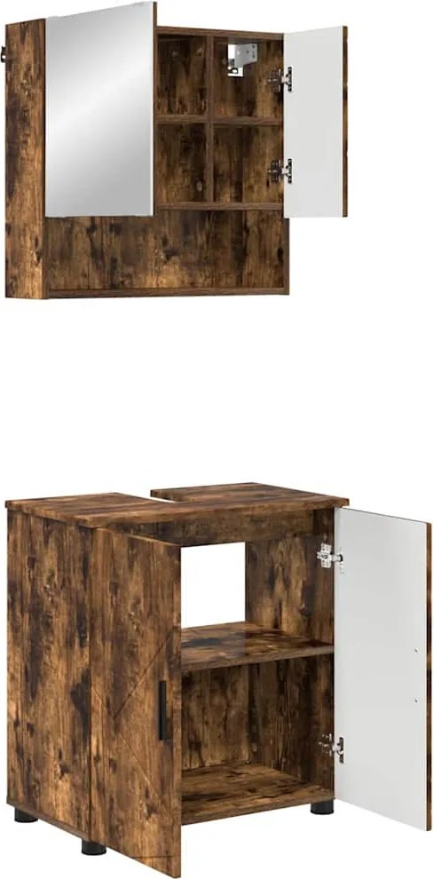 Sada koupelnového nábytku 2 ks Kouřový dub 61 x 35 x 64 cm 3392938
