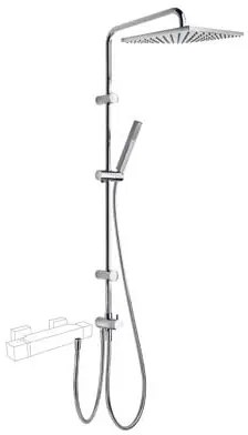 TRES - Sprchová souprava, proti usaz. vod. kamenePosuvná tyč na nástěnných držácích. Pevná sprcha 300x300 mm. Materiál mosaz. 06163508
