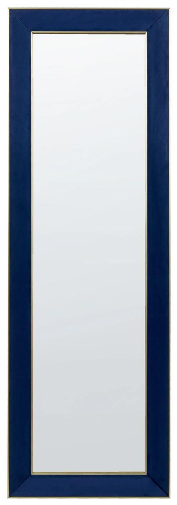 Sametové stojací zrcadlo 50 x 150 cm modré LAUTREC Beliani