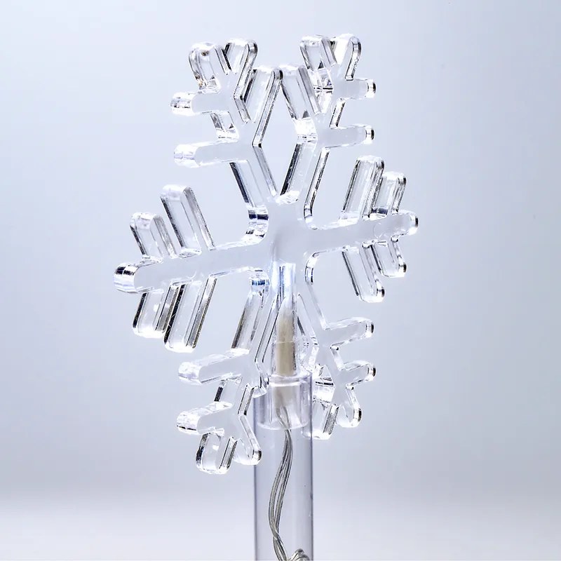SOLIGHT LED zahradní osvětlení sněhové vločky, 5ks, 15x LED, zapichovací, 3xAA