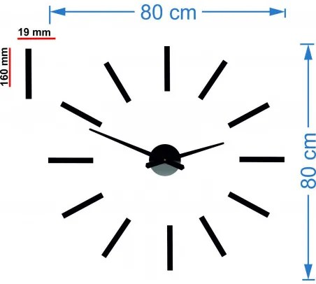 Moderní nalepovací nástěnné hodiny | SENTOP X0038