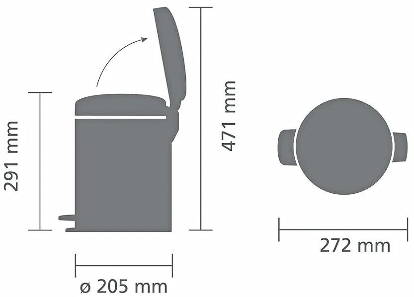 Brabantia Pedálový koš NewIcon 5L matná černá