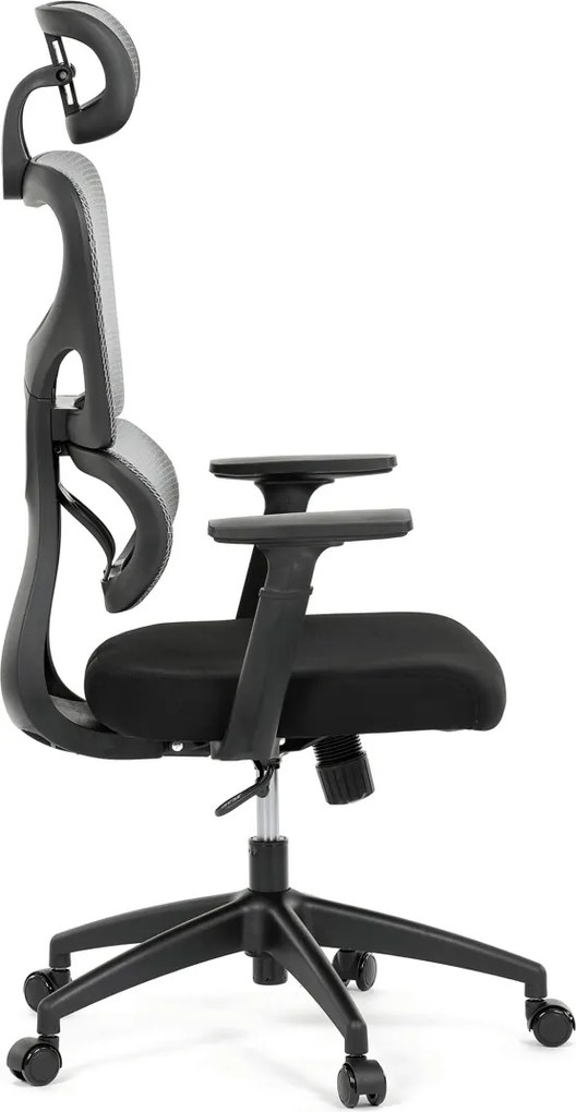 Ergonomická kancelářská židle LEXON - šedá síťovina