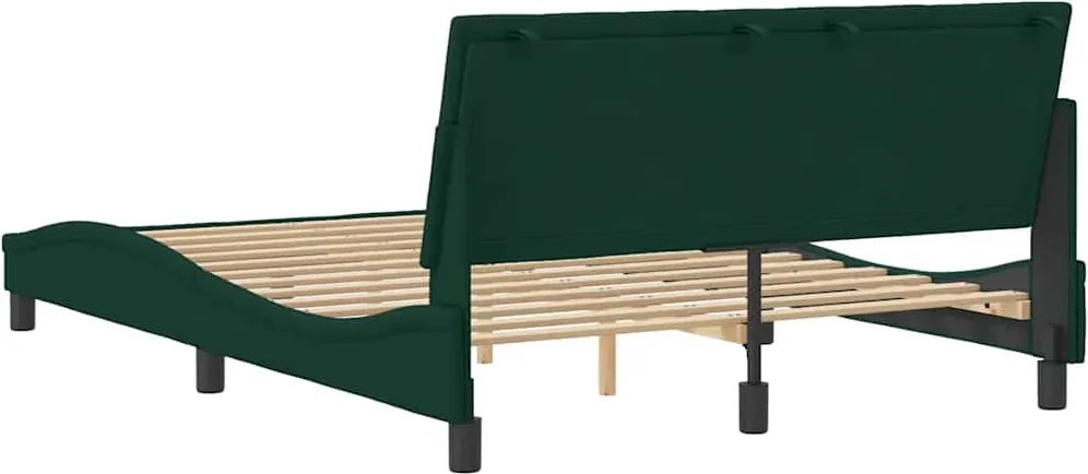 Rám postele bez matrace Hanko tmavě zelená 140 x 190 cm samet 3207846