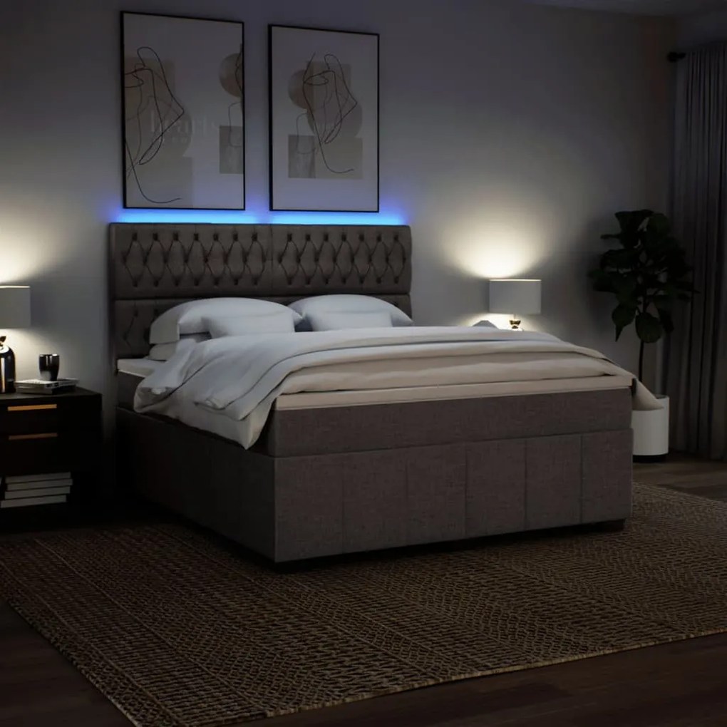 Box spring postel s matrací taupe 180x200 cm textil 3294058