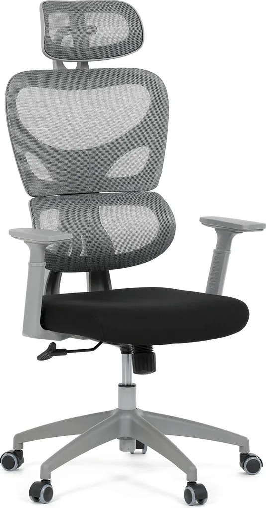Ergonomická kancelářská židle RENEE - šedá síťovina / černá látka