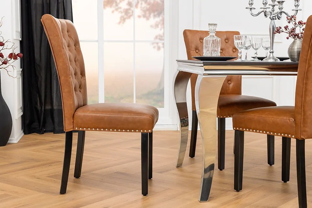 Designová židle Queen koňaková