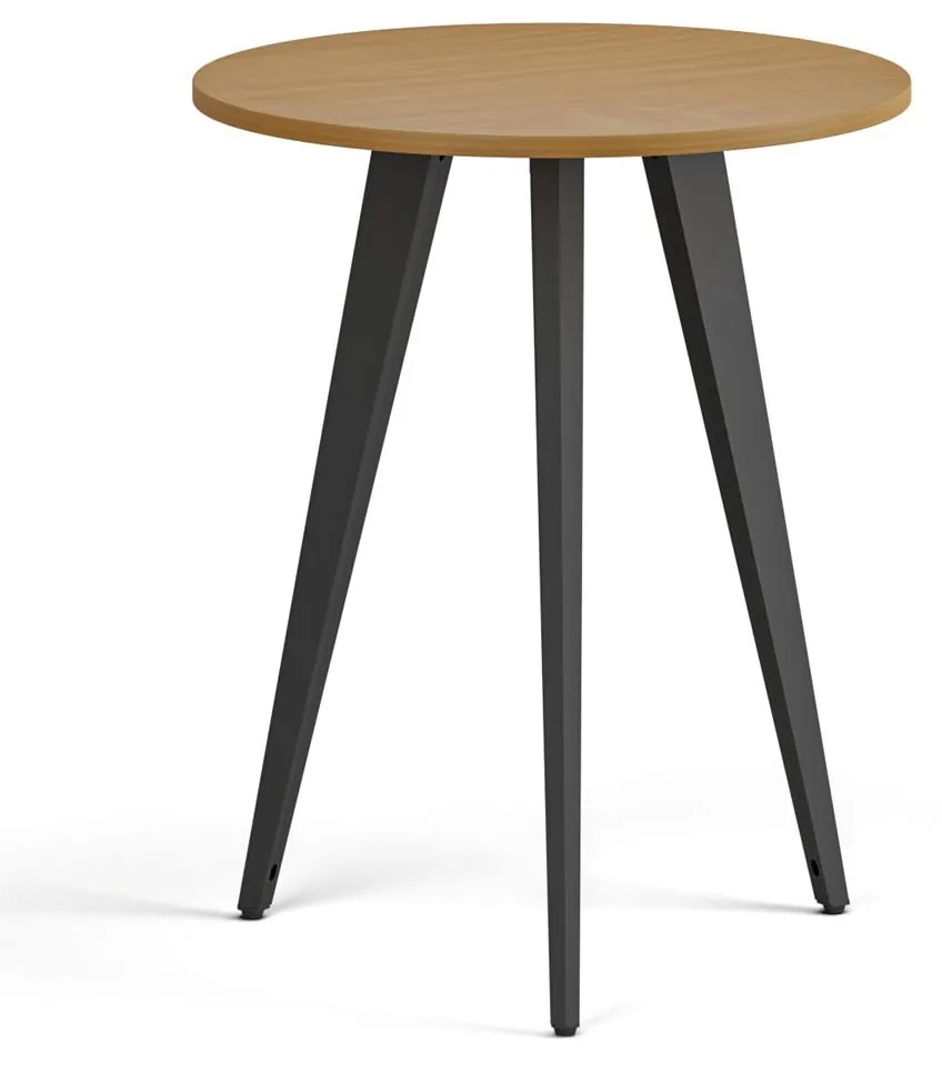 Konferenční stůl PRIMO VIBE, průměr 60 cm, černá podnož, buk