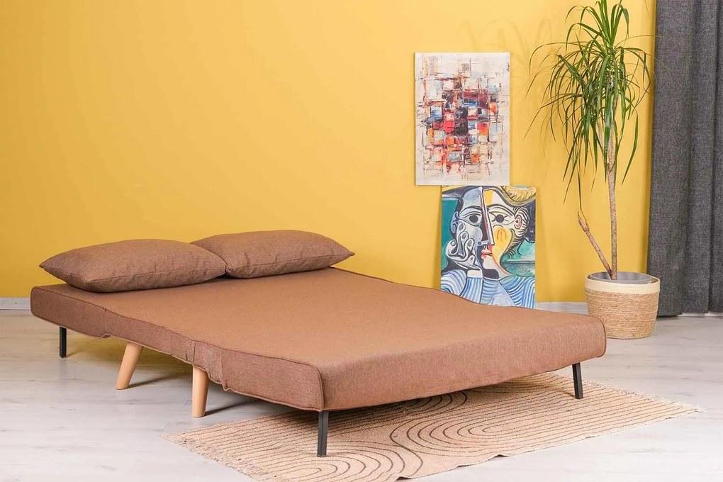 Designová rozkládací pohovka Felicitas 120 cm hnědá