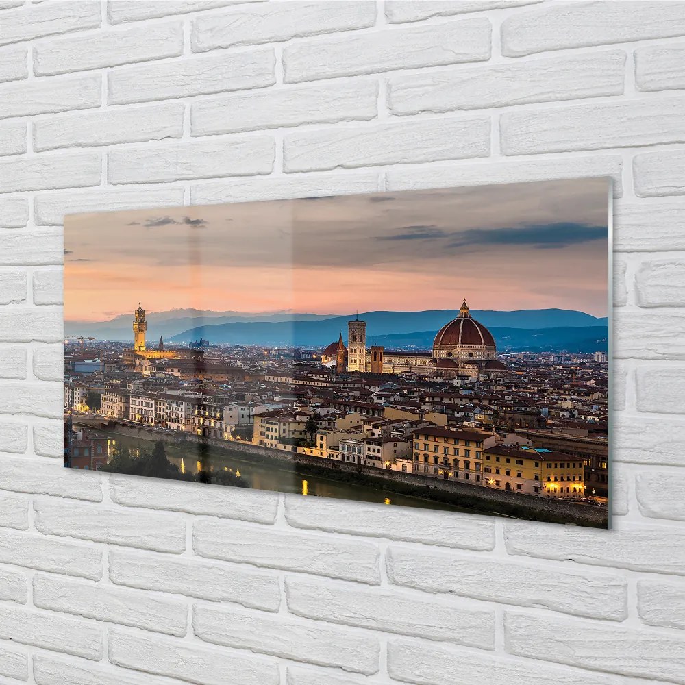 akrylový obraz Italy Panorama katedrála hory 100x50 cm