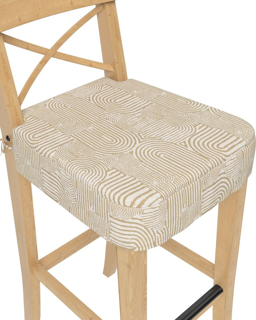Sedák na židli IKEA Ingolf - barová barva béžová látka pletený vzor, vzorované