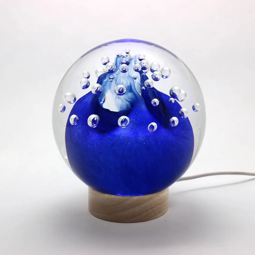 Skleněná lampa - těžítko, Modrá, 12 cm | České sklo od Artcristal Bohemia