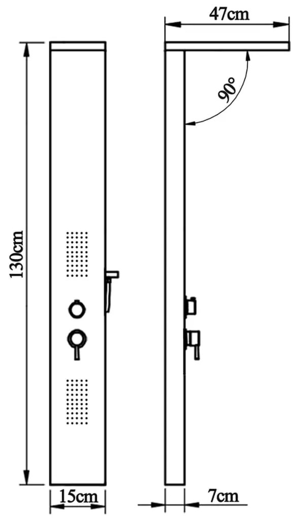 vidaXL Sprchový panel set hliníkový matný bílý