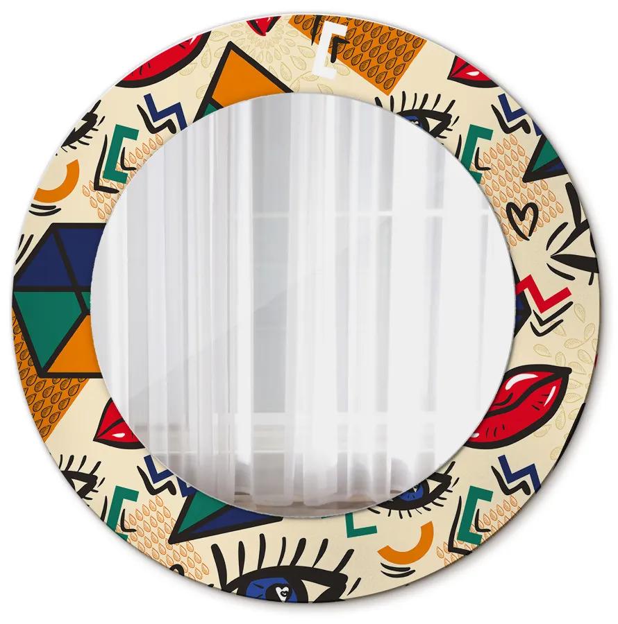 Kulaté dekorativní zrcadlo Popový umělecký styl fi 50 cm