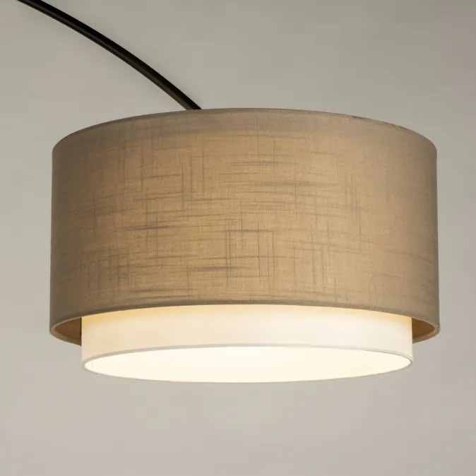 Stojací designová oblouková lampa Soffito Taupe and Black