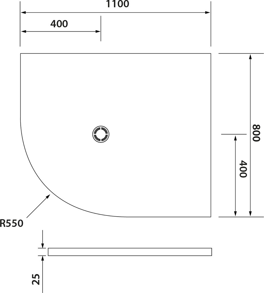 Polysan FLEXIA 110 x 80 x 2,5 cm 91271 sprchová vanička s možností úpravy rozměru pravá