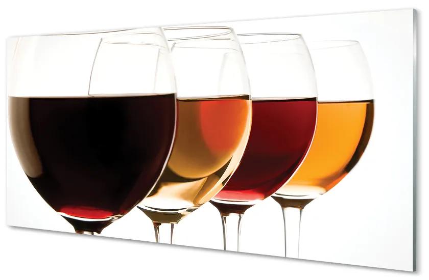 Obraz na skle sklenice vína 125x50 cm