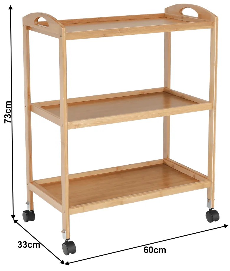 Kondela Servírovací vozík, přírodní, MARSEL