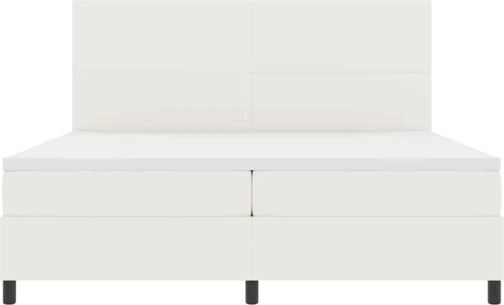 Postel s boxspringem s čelo Krémová a bílá 200 x 200 cm 3337573