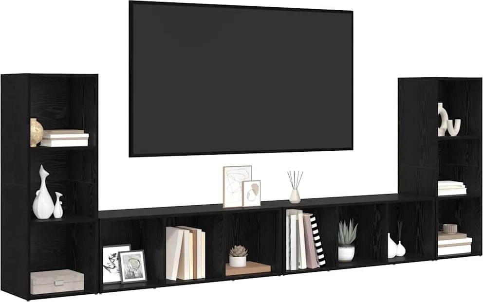 Sestava TV skříněk 4 ks Černý dub Kompozitní dřevo 3393523