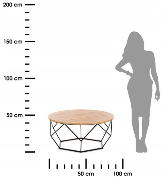 Konferenční stolek DIAMOND 40x90 cm černá/hnědá