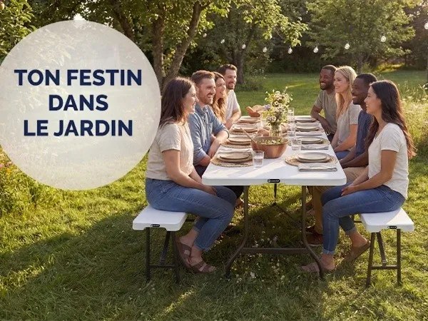 Pivní set se stolem a lavicemi Malmö 3dílný černá
