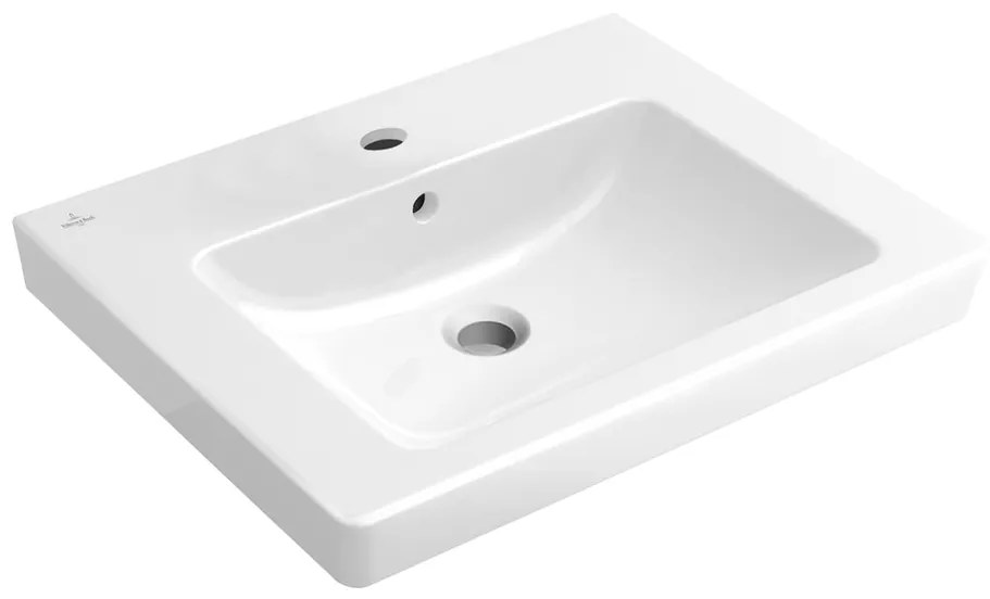 VILLEROY & BOCH Villeroy Boch SUBWAY 2.0: umyvadlo 600x470mm pro 1-otvorovou baterii, bílá Alpin, 71136001