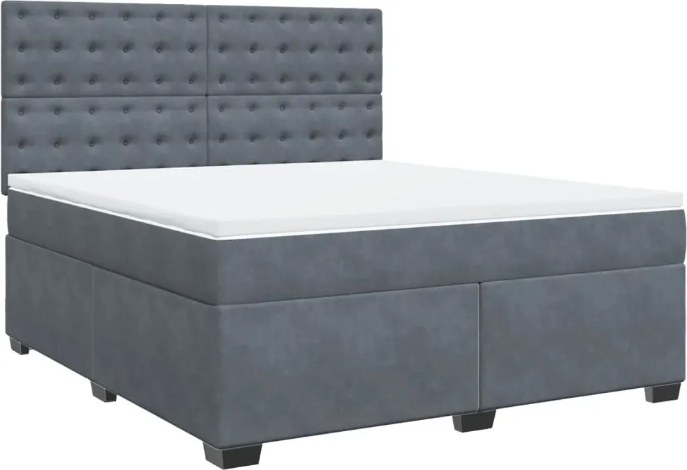 Box spring postel s matrací tmavě šedá 180x200 cm samet 3293291