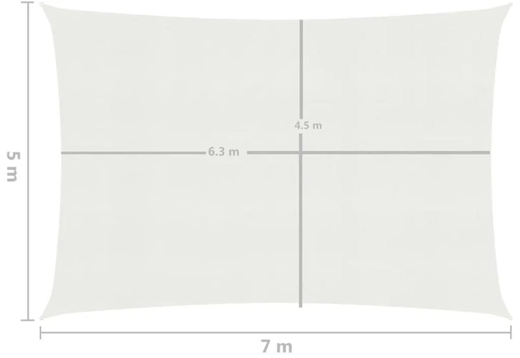 vidaXL Plachta proti slunci 160 g/m² bílá 5 x 7 m HDPE