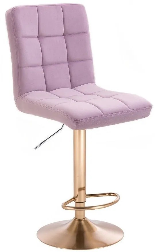 LuxuryForm DESIGN Barová židle TOLEDO VELUR na zlaté kulaté podstavě - levandule