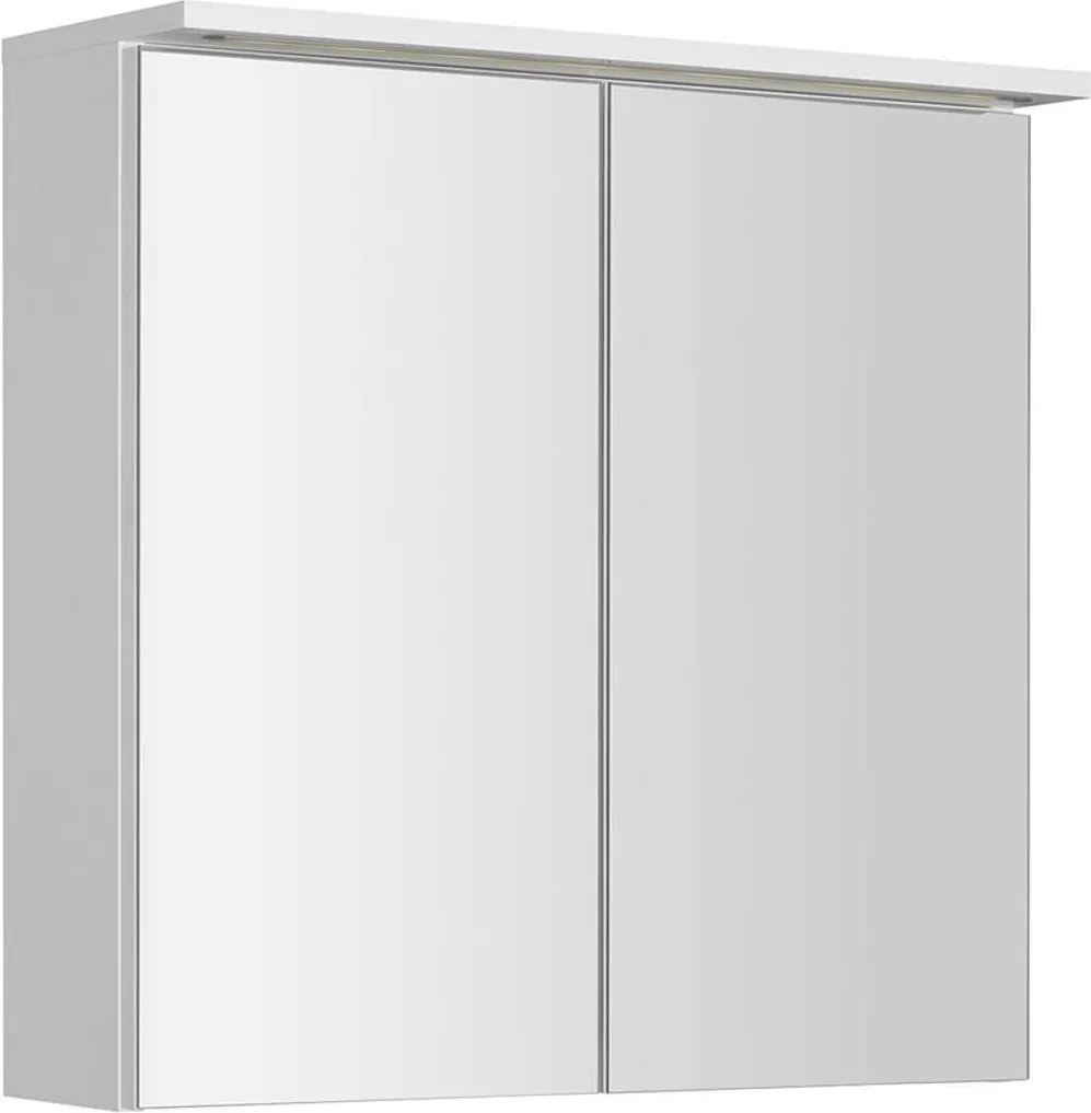 Aqualine KAWA - Zrcadlová skříňka s LED osvětlením 70x70x22 cm, 2 dvířka, bílá WGL70S