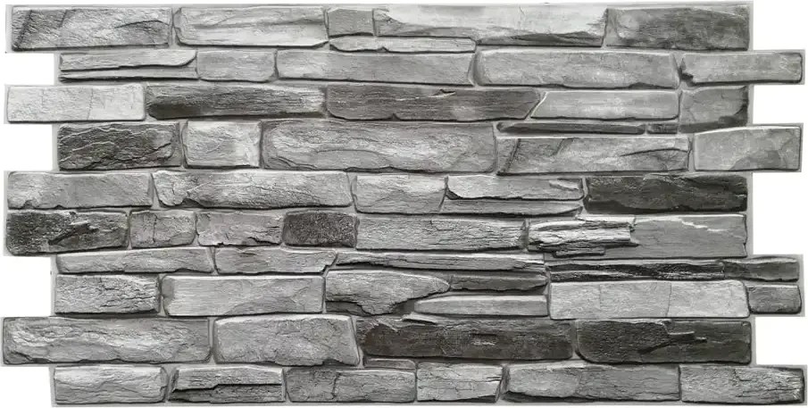 Obkladový 3D PVC panel 98 x 50 cm - Gray Stone kámen šedý