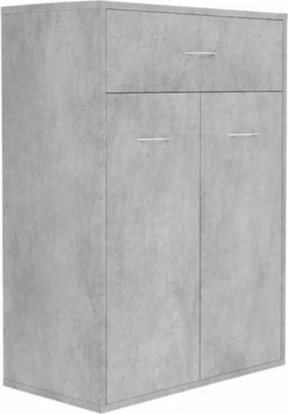 skříňka na boty, botník, 1 zásuvka, 2 dvířka, dřevo, 85x61x36 cm, beton šedá, Dekorino BB20260063