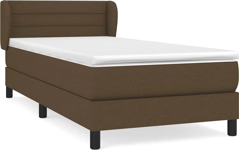 Box spring postel s matrací tmavě hnědá 100 x 200 cm textil 3126304