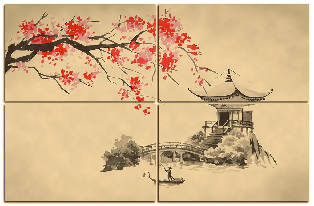 Obraz na plátně - Tradiční ilustrace  Japonsko 160FD (150x100 cm)