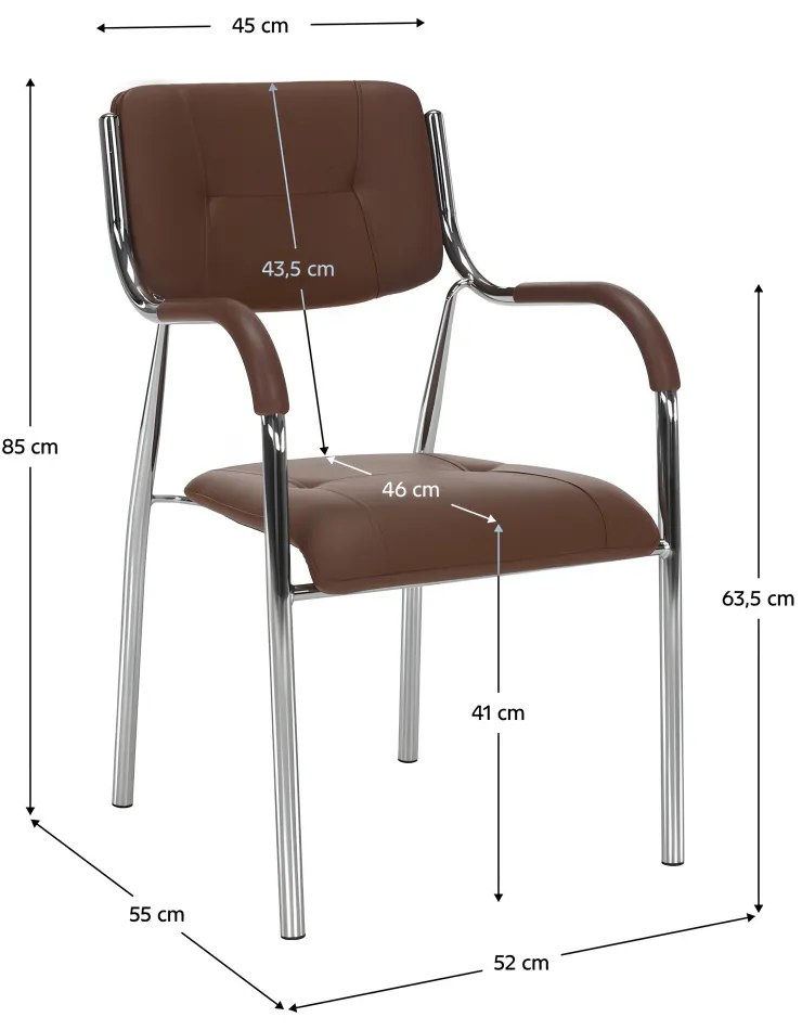 Konferenční židle ILHAM — kov, látka, hnědá
