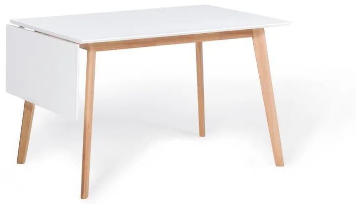 Bílý jídelní stůl s bočným prodloužením 120/155 x 80 cm  MEDIO