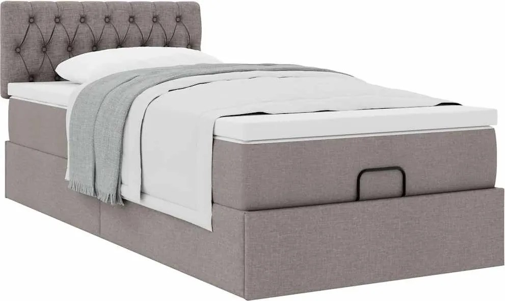 Osmanský postel s matrací taupe 100x200 cm textil 3311522