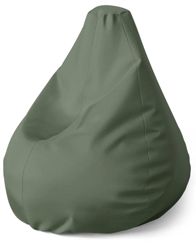 Sablio Sedací vak Pear Vojenská zelená 2 - 140 x 100 x 25 cm