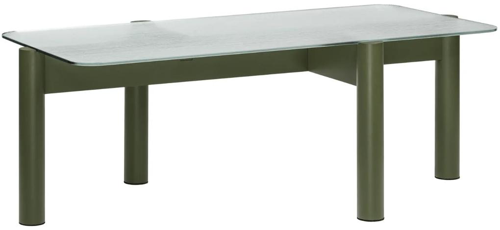 OnaDnes -20% noo.ma Skleněný konferenční stolek Kob se zelenou podnoží 116 x 61 cm
