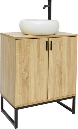 Koupelnová skříňka s umyvadlem Ceramia Easy 60x73x36 cm světlý dub lesk EASYUMDB5