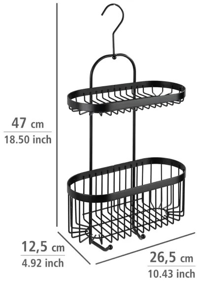WENKO 23880100 – Polička CLASSIC PL. SCHWARZ 26,5x47 cm černá