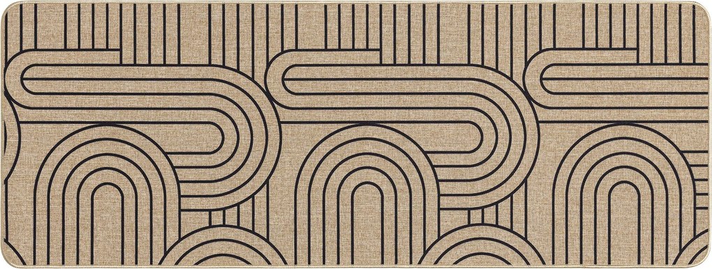 Obdélníková rohož MODUL BLACK, 45 x 120 cm, tkaná