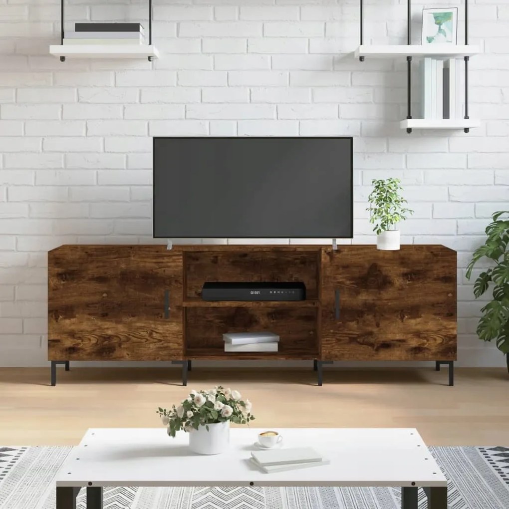 Fionshop 263604101 Tv skříňka kouřový dub 150 x 30 x 50 cm kompozitní dře