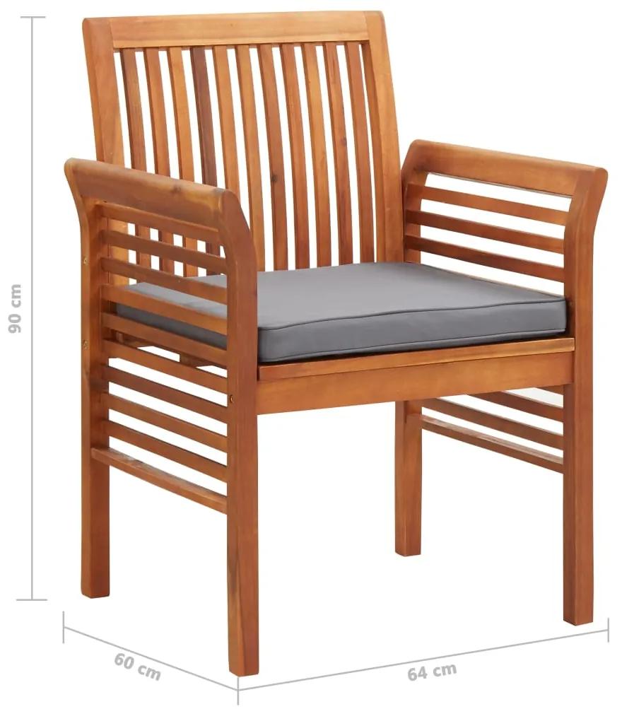 Zahradní jídelní židle s poduškami 2 ks masivní akáciové dřevo,  45970