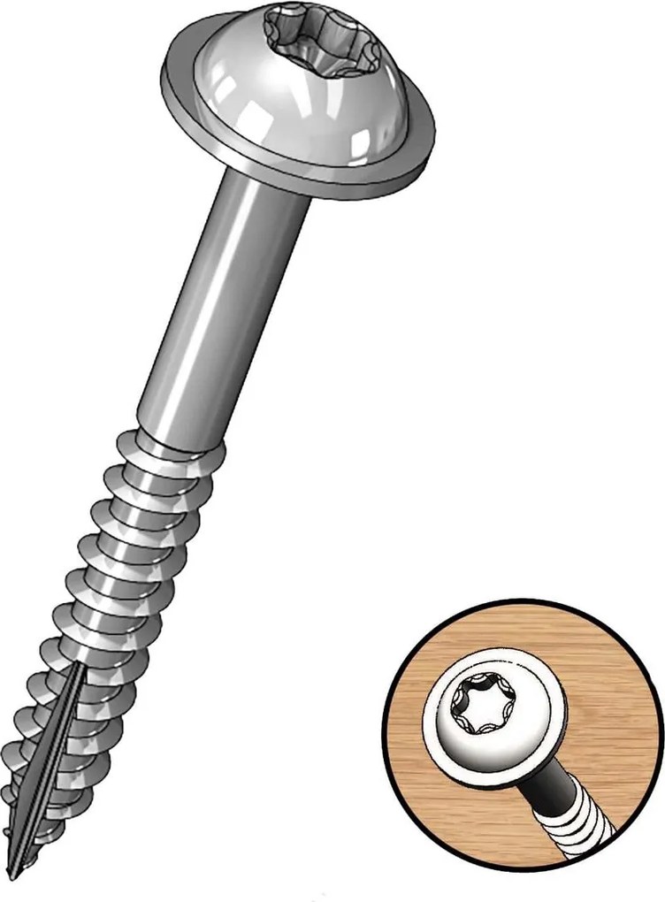 Milescraft | PocketScrews - vruty pro kapsové spoje Délka: 50 mm, závit: hrubý (coarse), Obsah balení: 1000 ks